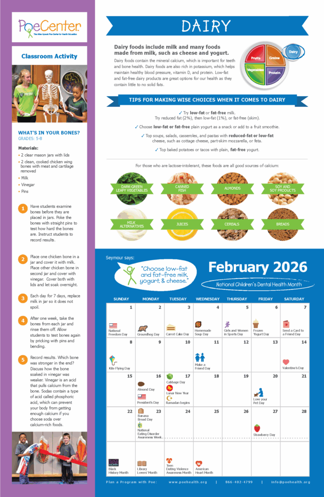 2025-2026 Nutrition & Physical Activity Classroom Calendar - Poe Center ...